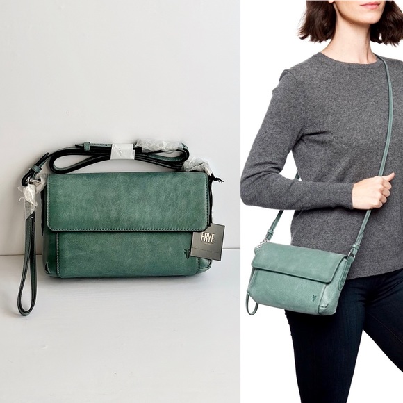 Frye | Bags | New Frye Reed Flap Leather Crossbody Bag Sky | Poshmark